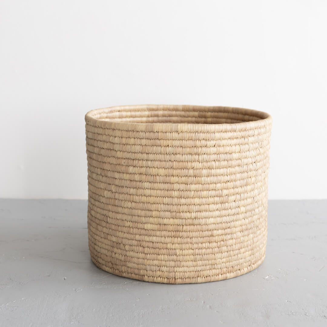 Stylish Fair Trade Handwoven Round Palm Leaf Storage Basket – Will & Atlas